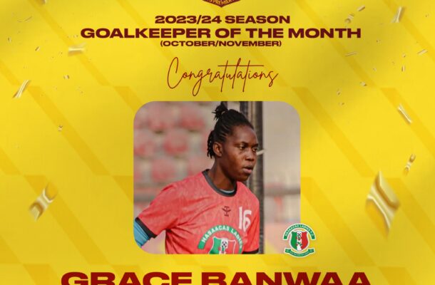 Grace Banwaa wins RG World goalkeeper of the month for October/November ...