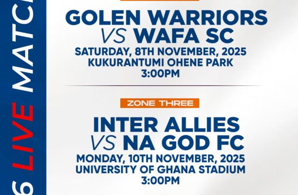 Access Bank Division One League MatchDay 6: Golden Warriors vs WAFA ...